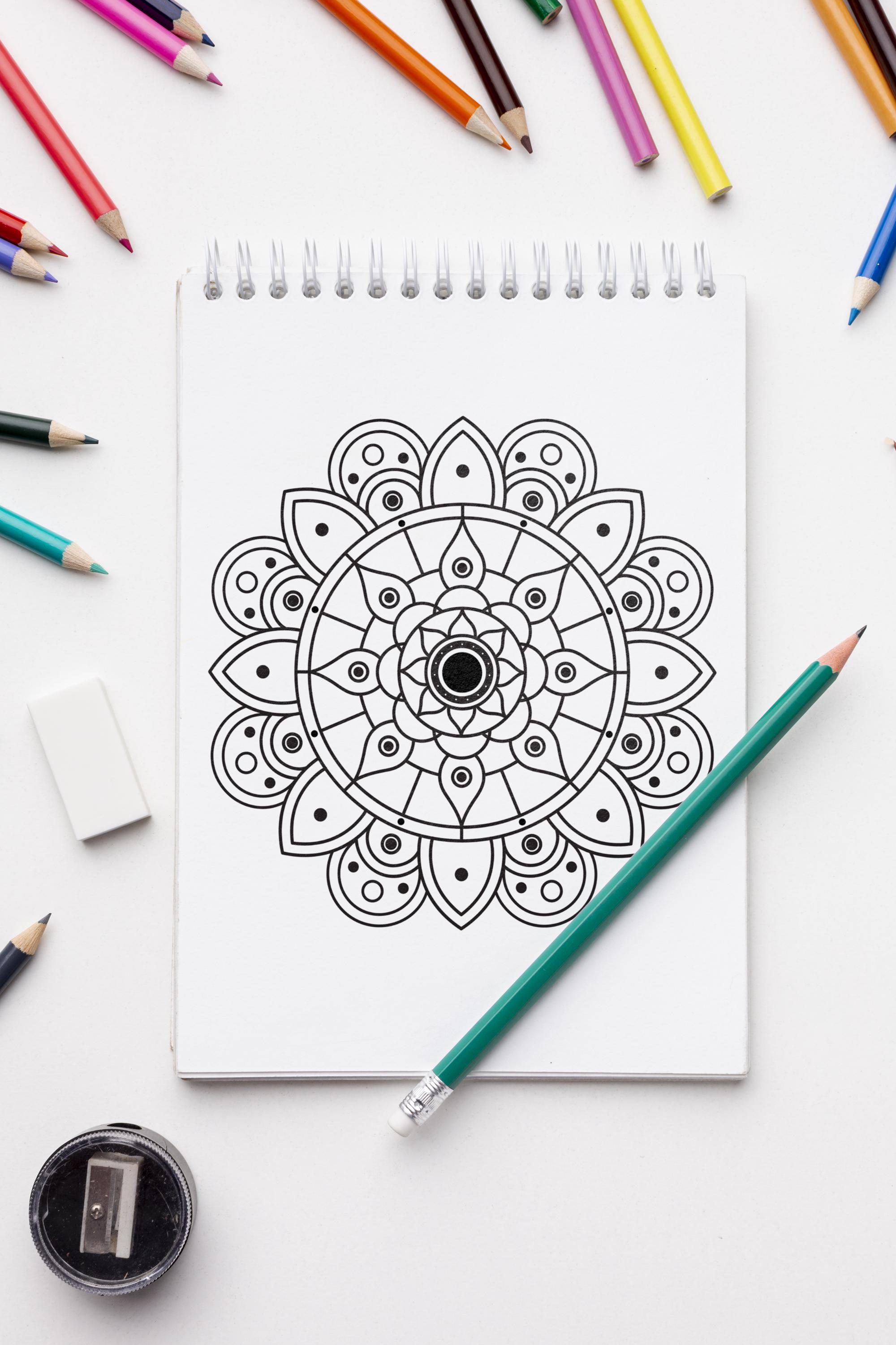 10 Mandala Models Adult Coloring Page Printable Coloring Sheet I ...