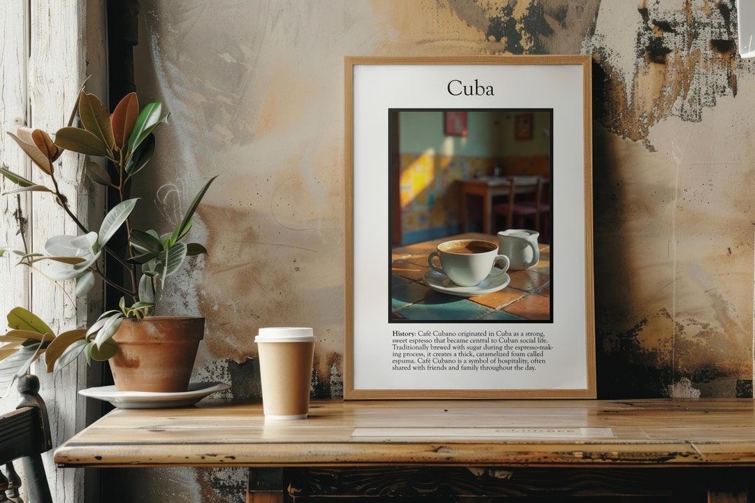 Cuban Coffee Art, Café Cubano Print, Traditional Coffee Decor, Digital ...