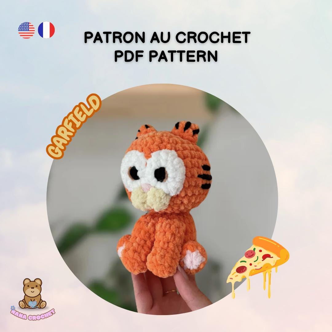 Crochet Pattern Ginger Cat Amigurumi Garfield Garfield Crochet Pattern ...