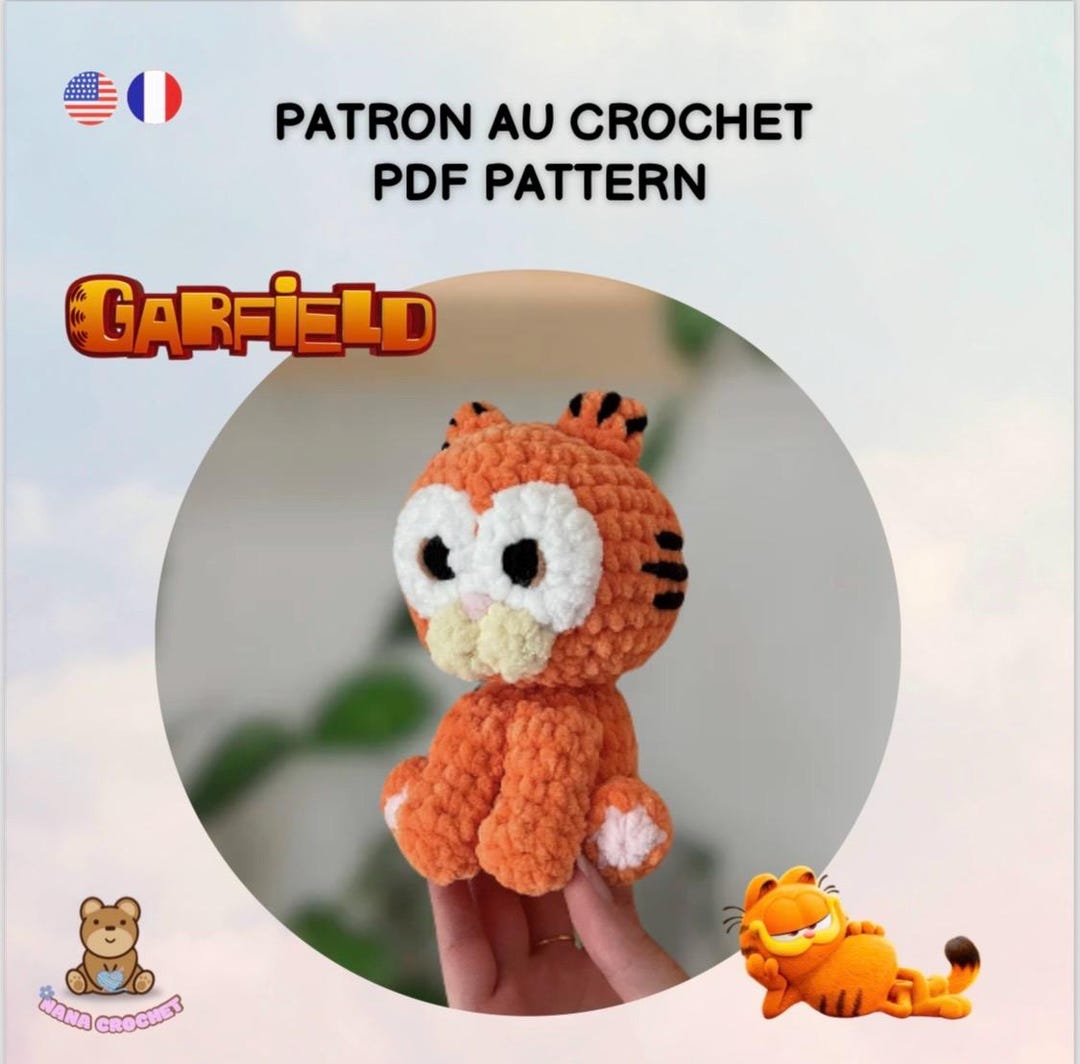 Garfield Crochet Pattern in French and English Amigurumi Garfield Cat ...