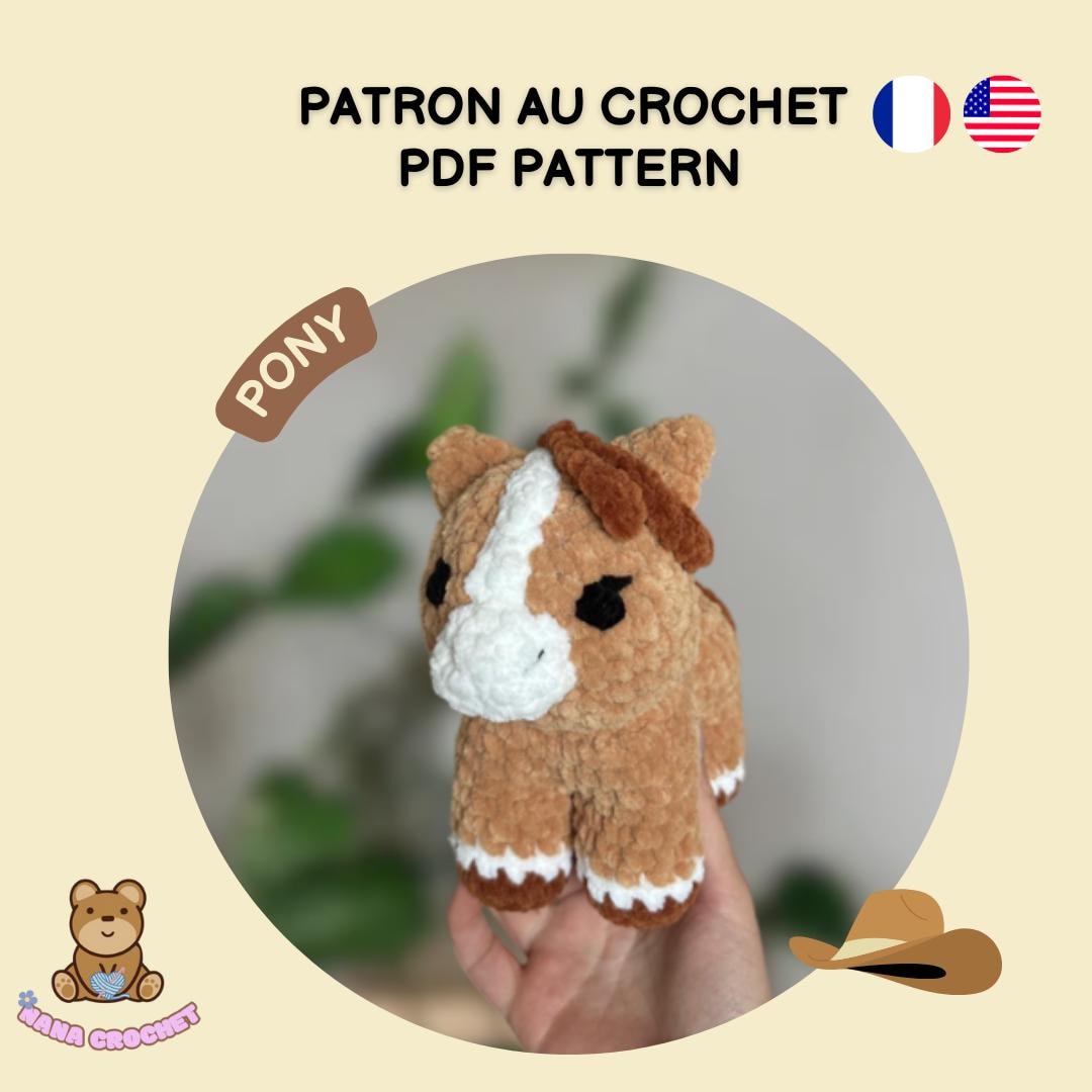 US and FR Pony Plush Pattern | Amigurumi Pony | Crochet Pony Pattern - Etsy