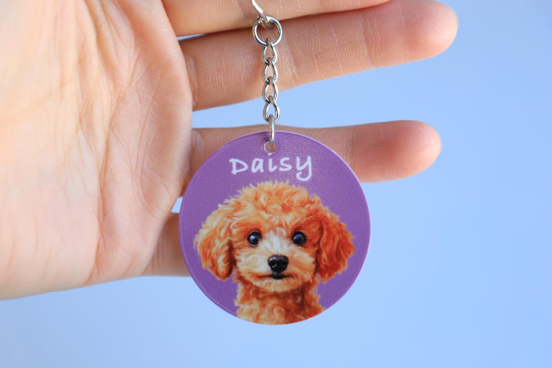 Personalized Dog Keychain With Pet Photo Gift for Pet Owners Dog Lover ...