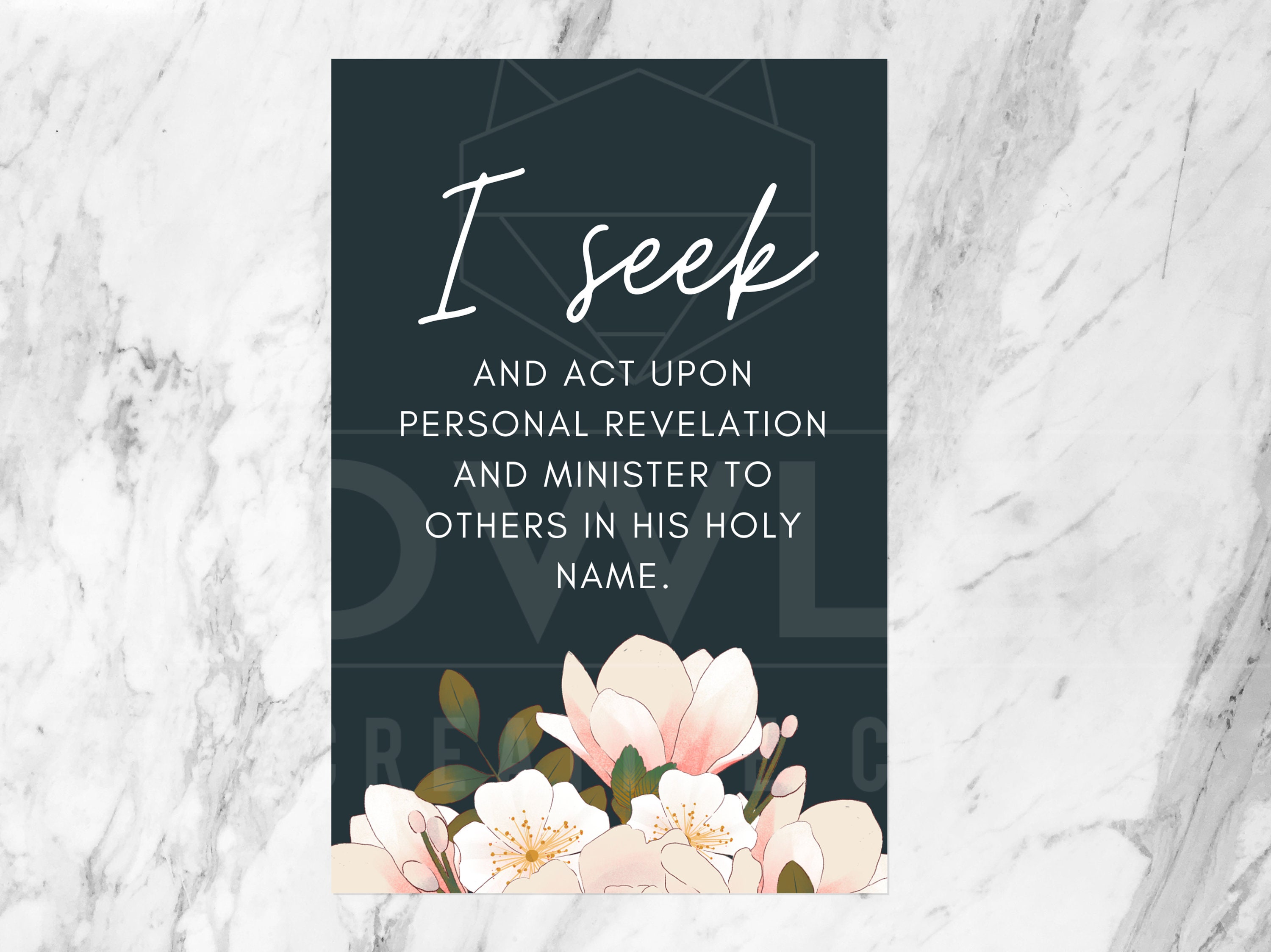 Printable YW Theme, Affirmation Card Style LDS Young Women Set of 7 ...
