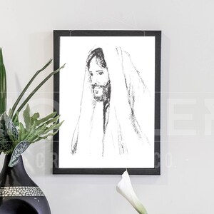 The Good Shepherd- Jesus Sketch Printable Wall Art for Home, Handouts ...