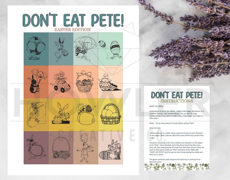 Don't Eat Pete Printable - Simple Easter Edition - Etsy