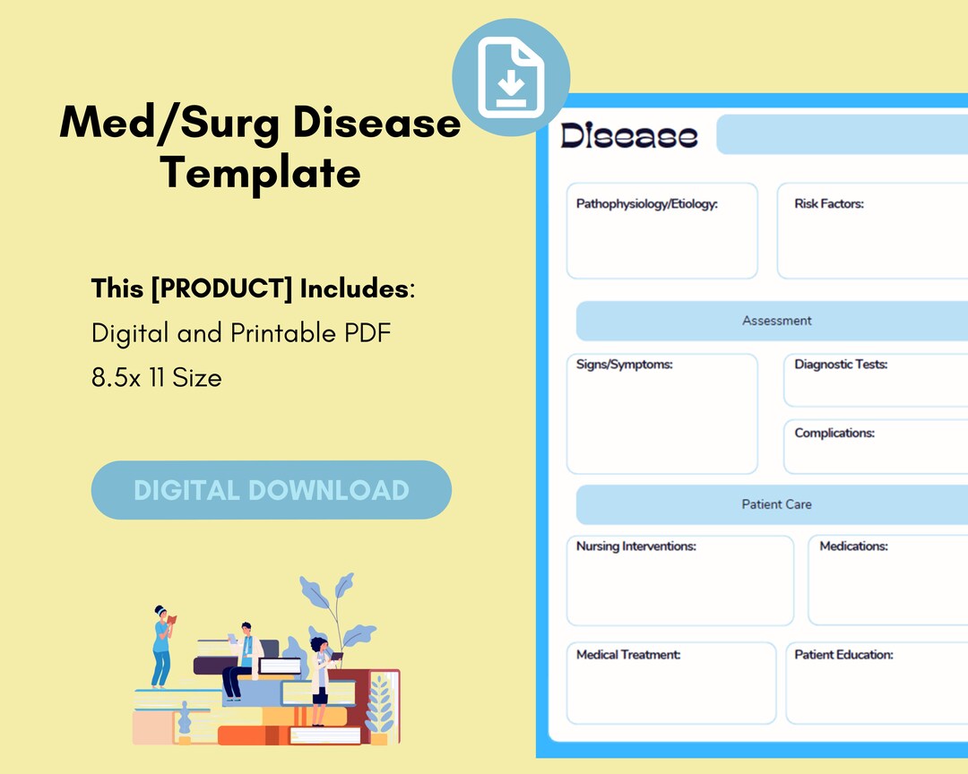 Medsurg Disease Template Pathophysiology Disease Template - Etsy