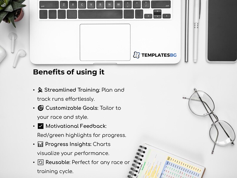 Maraton Running Plan & Tracker Spreadsheet Template: Running Excel ...