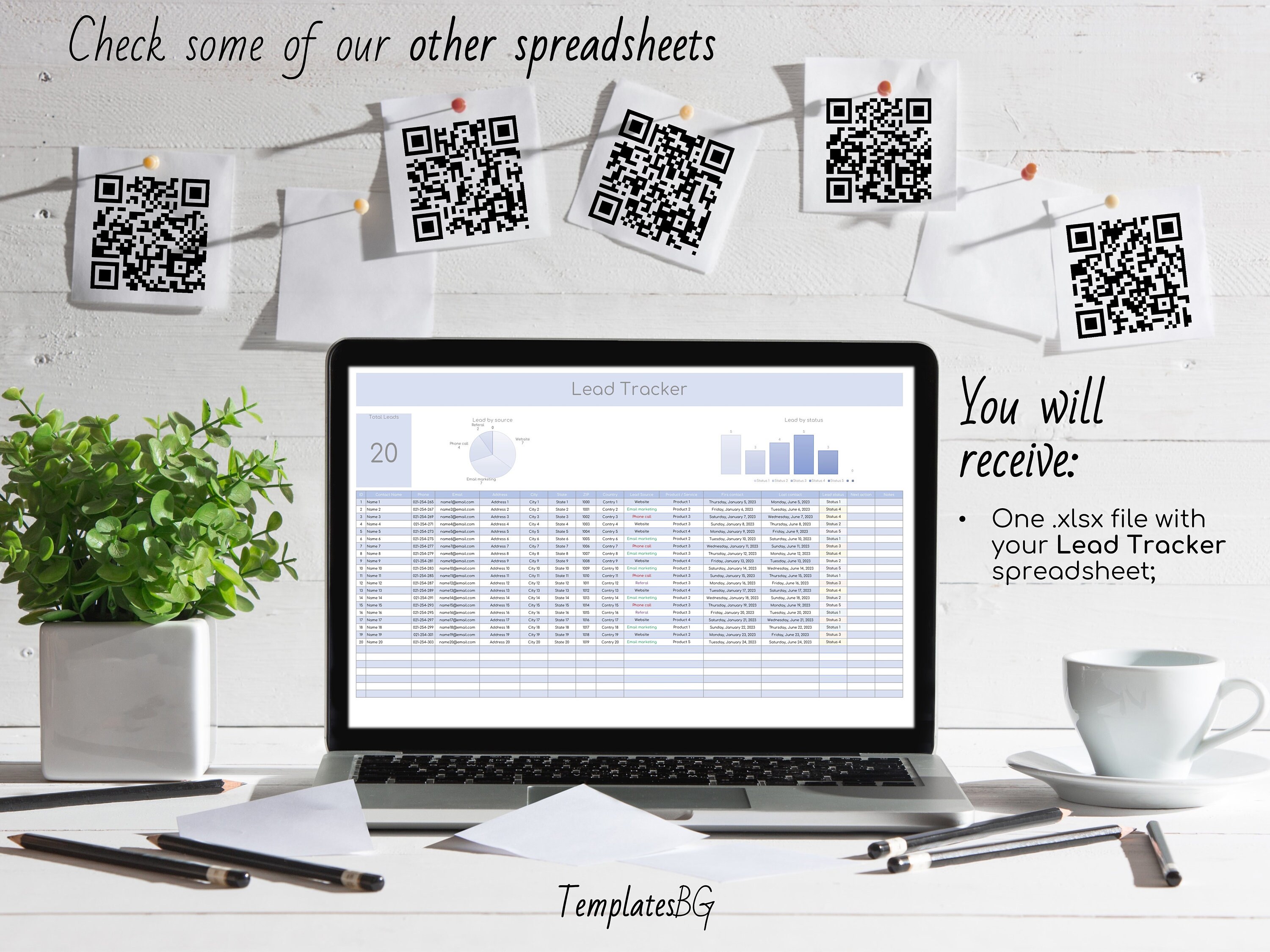 Lead Tracker Excel Spreadsheet Template: Lead Managemant Tracking Spreadsheet Sales Lead ...