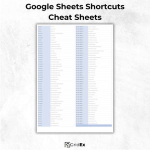 Google Sheets Cheat Sheet: Shortcuts & Formulas (digital Download) - Etsy