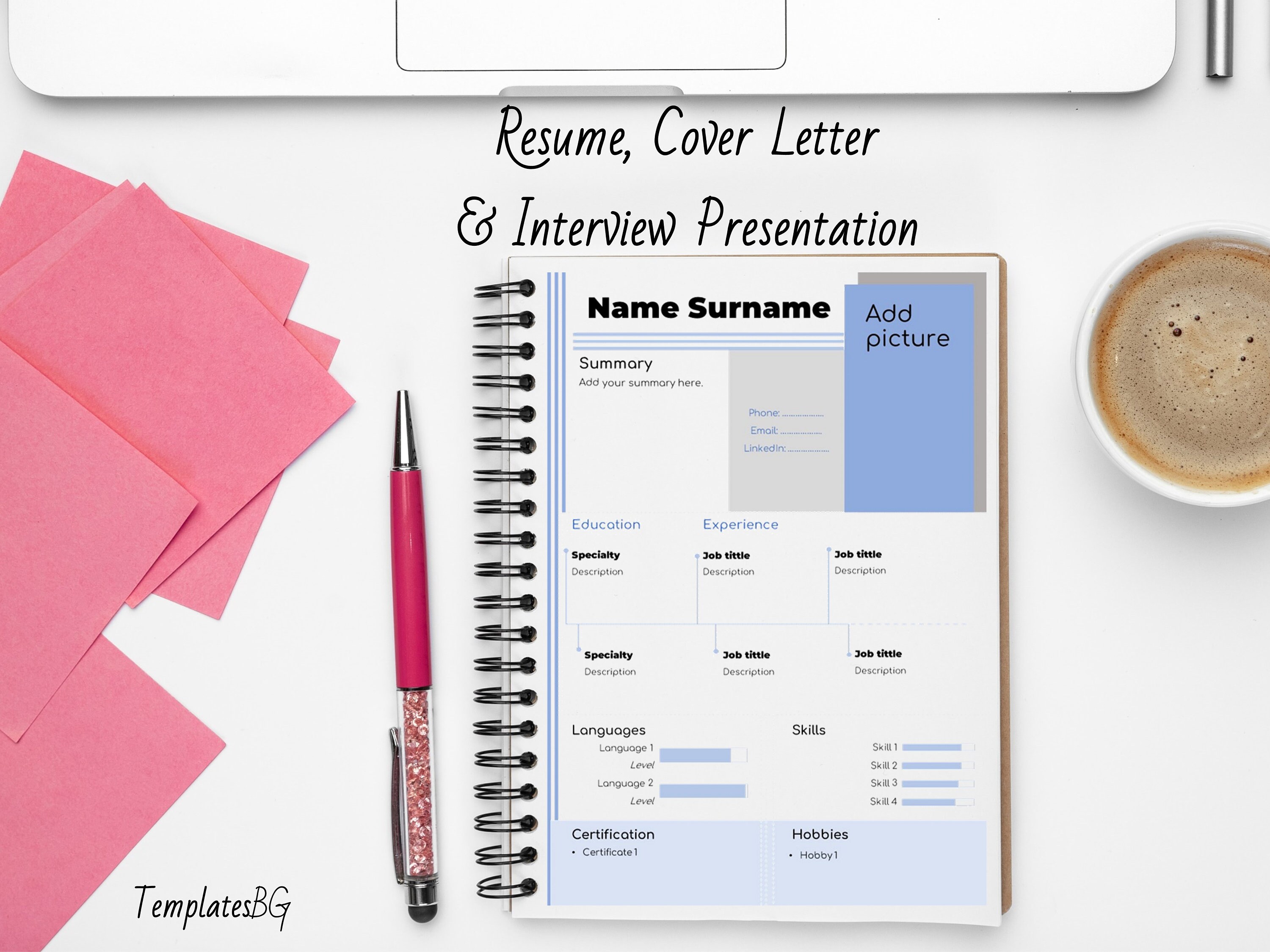 Modern Resume Powerpoint Template CV Template Professional - Etsy