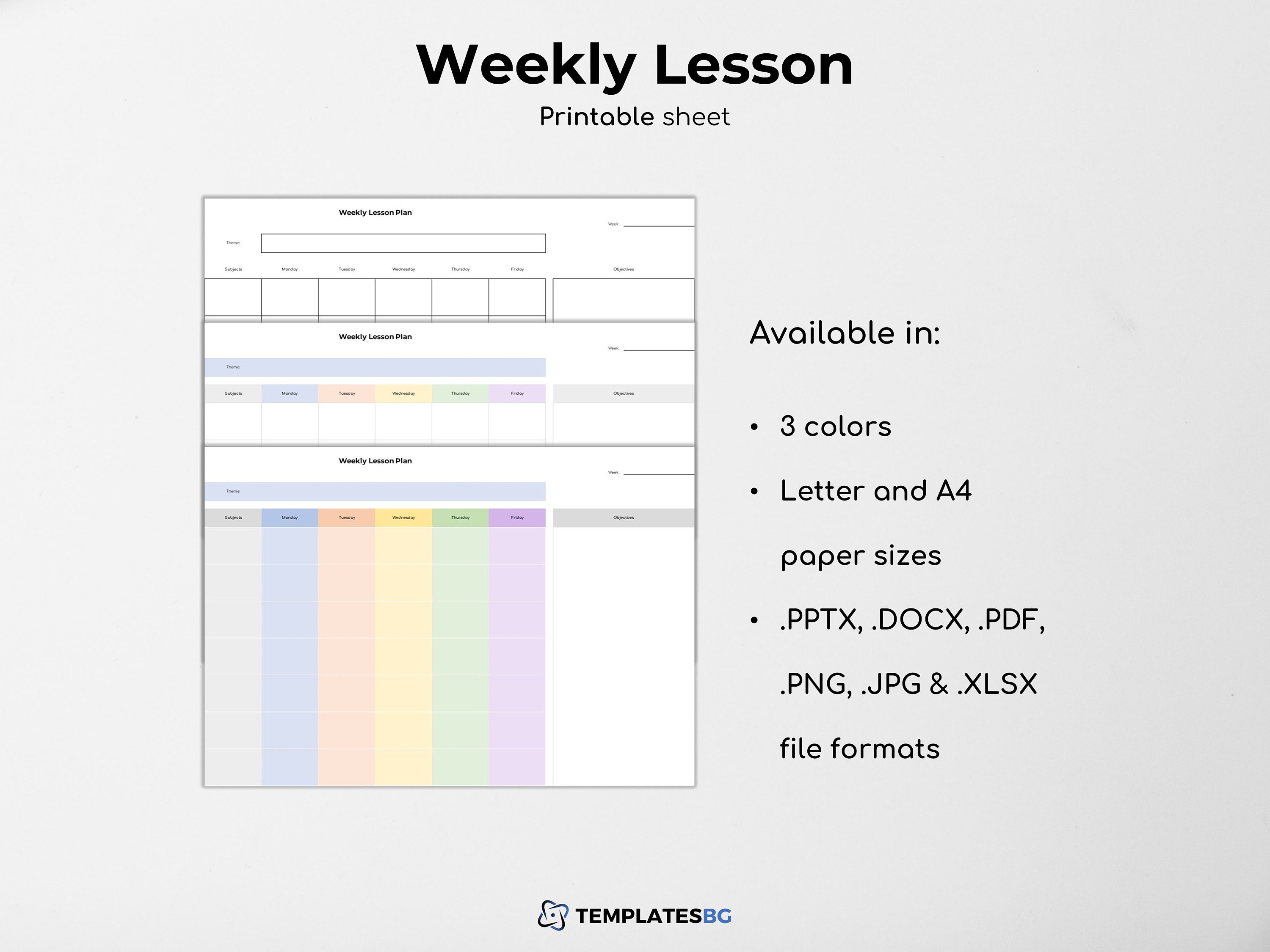 Lesson Plan Template: Academic Planner Printable as Excel Spreadsheet ...
