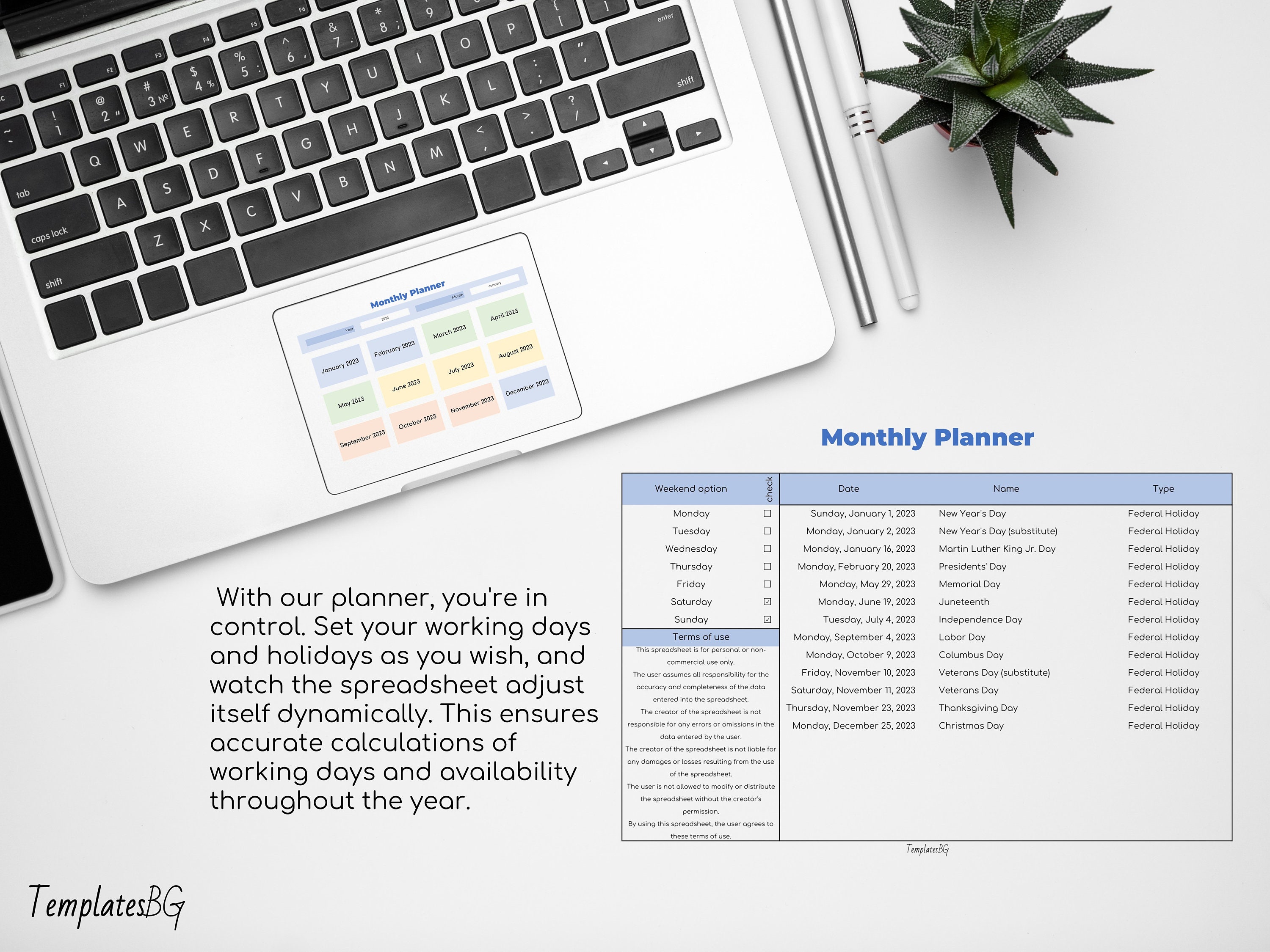 Monthly Planner Spreadsheet: Interactive Digital Organizer for - Etsy