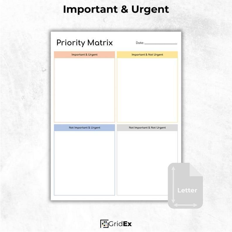 Priority Matrix Template | Eisenhower Decision Matrix | Excel ...