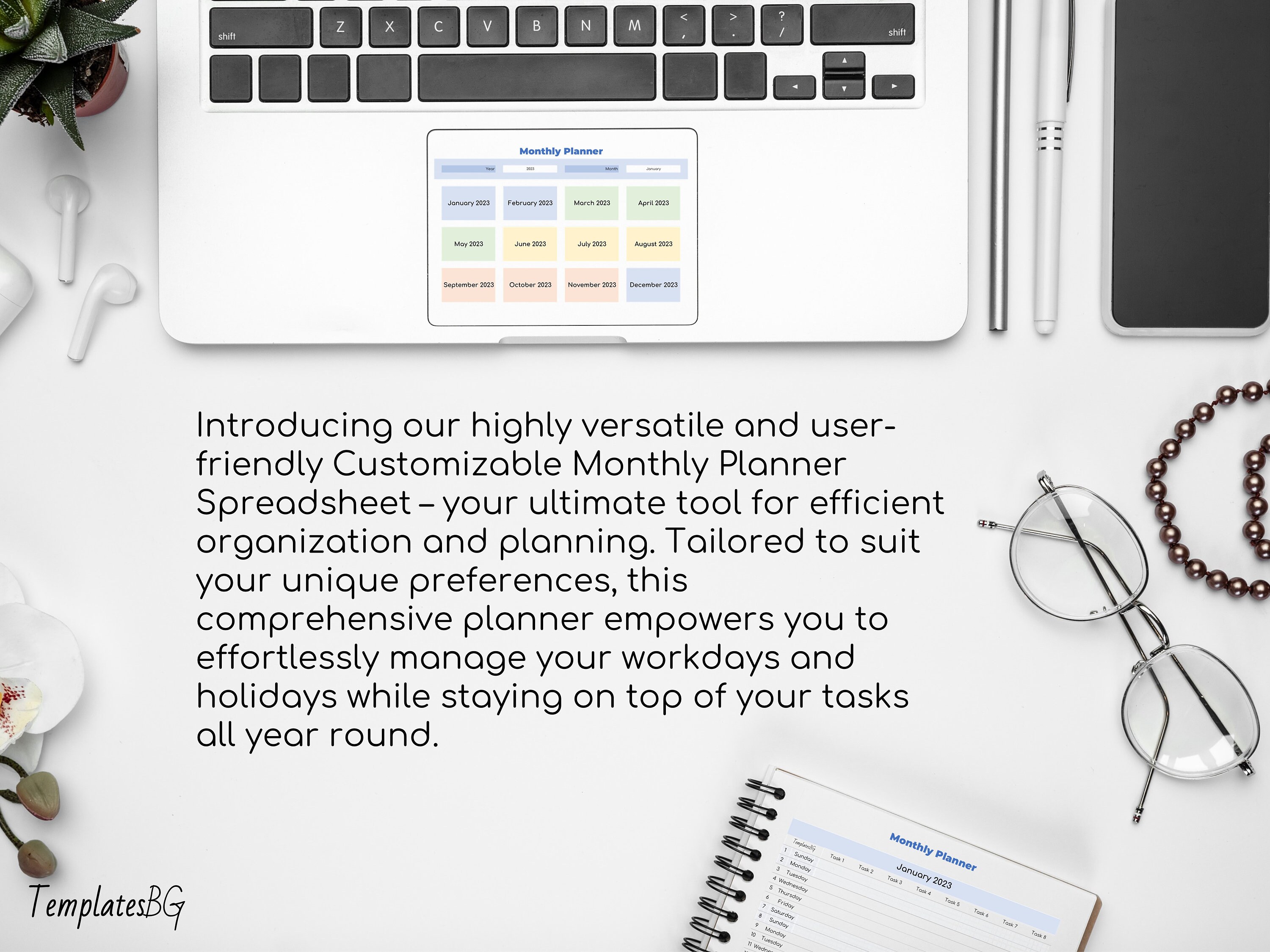 Monthly Planner Spreadsheet: Interactive Digital Organizer for - Etsy