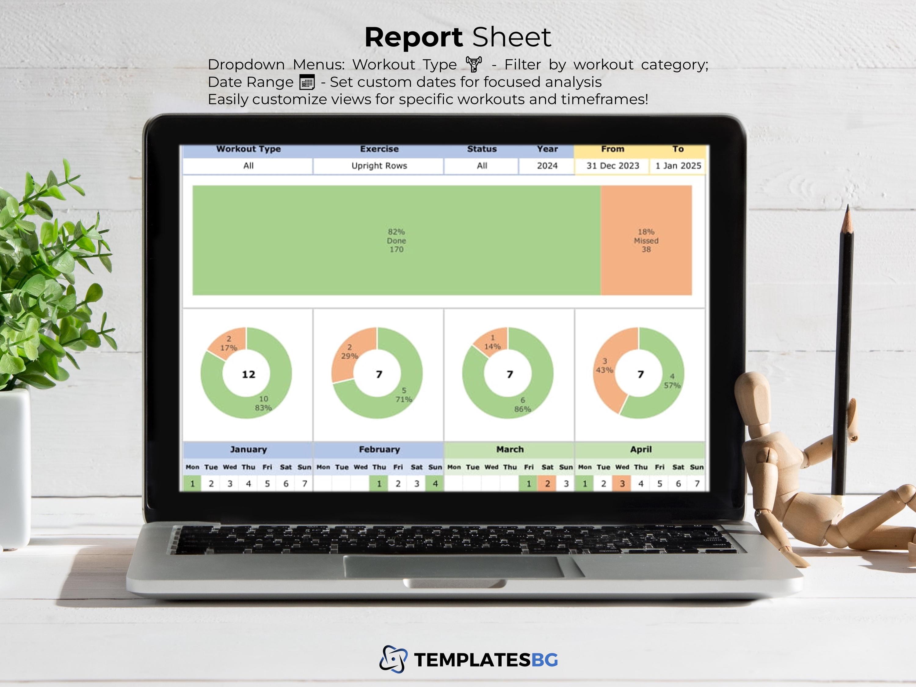Workout Planner Excel Spreadsheet Template Exercise Tracker Excel ...