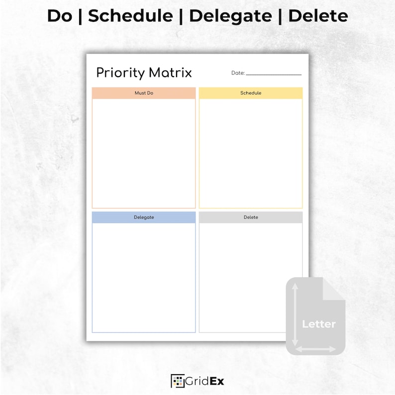 Priority Matrix Template | Eisenhower Decision Matrix | Excel ...