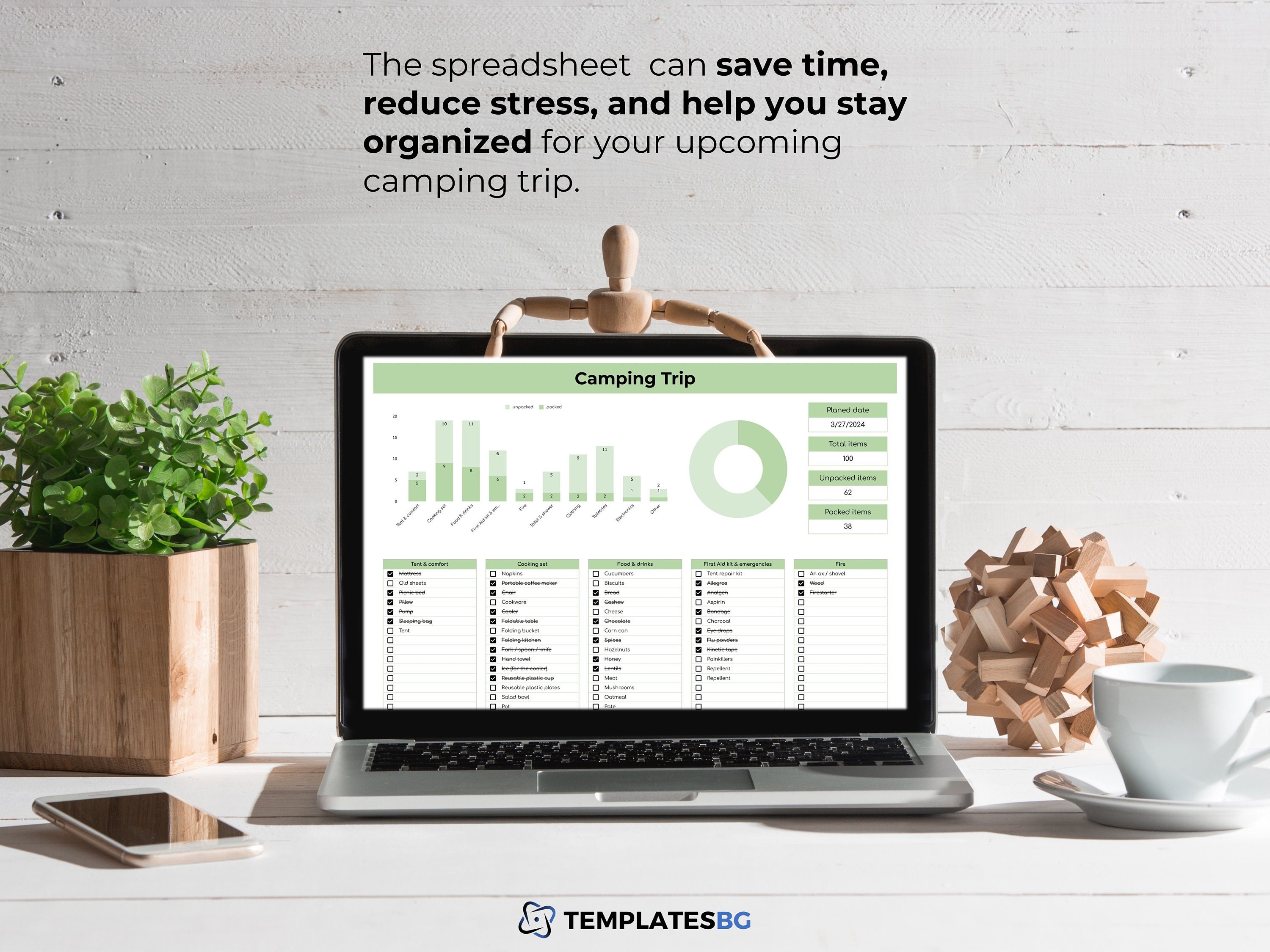 Camping Checklist Google Sheets: Travel Checklist for Tent Camping ...