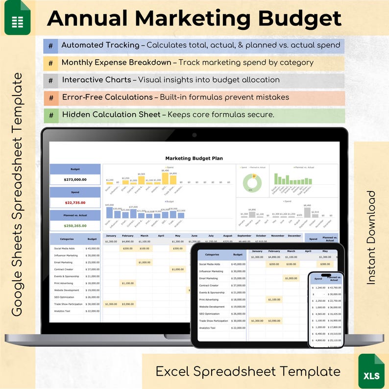 Marketing Budget Excel Template Budget Spreadsheet: Marketing Plan ...
