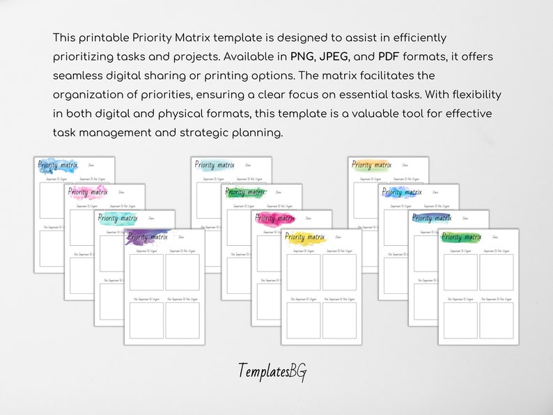Printable Priority Matrixsheettemplate, Form, To-do List Created in PDF ...
