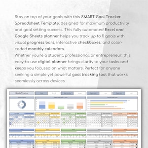 SMART Goal Tracker Spreadsheet Template | Excel & Google Sheets ...