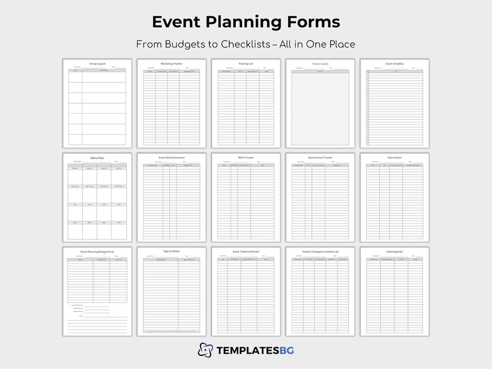 Event Management Template Printable Planner Business Bundle: Event ...