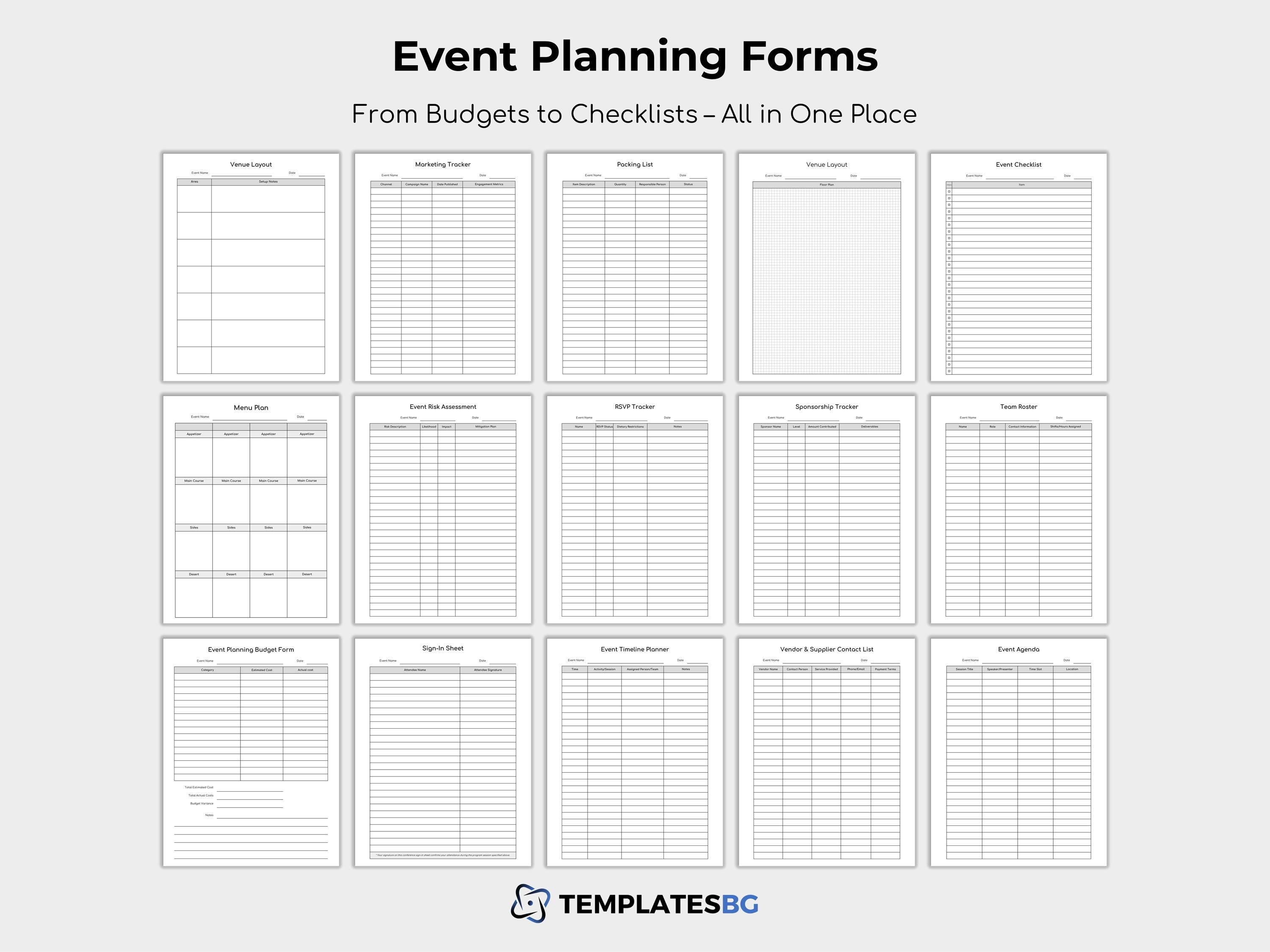 Event Management Template Printable Planner Business Bundle: Event ...