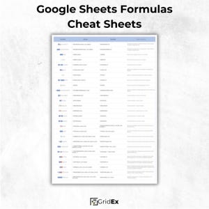 Google Sheets Cheat Sheet: Shortcuts & Formulas (digital Download) - Etsy