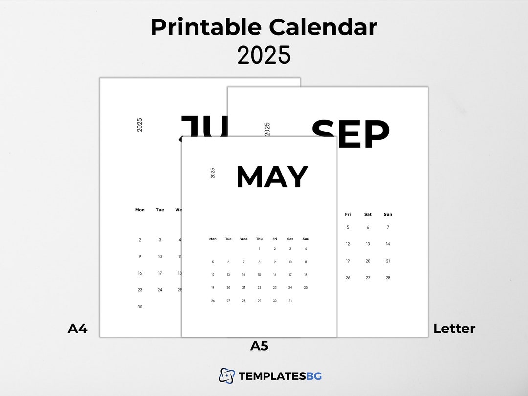 2025 Minimalist Calendar Printable: Monthly Planner (PDF) - Etsy