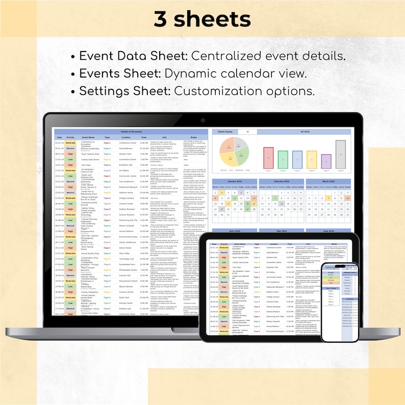Event Planner Spreadsheet Template | Google Sheets and Excel Template ...