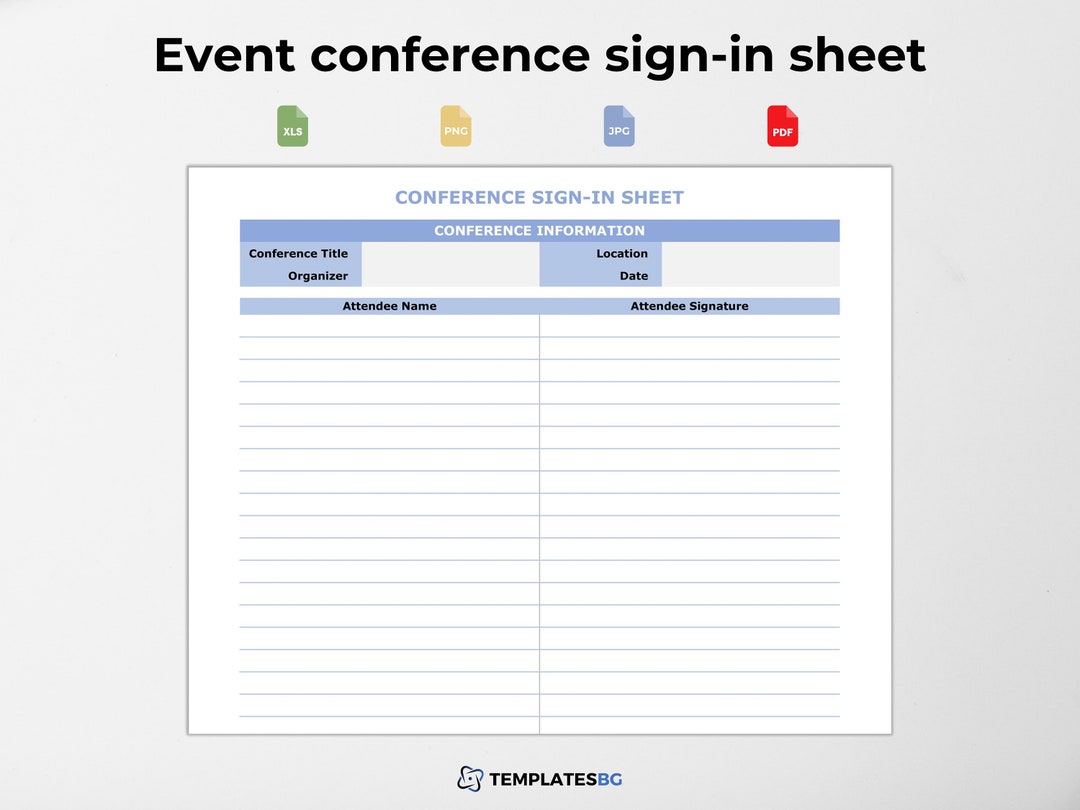 Event Conference Sign in Sheet for Seamless Conference Sign-in, Event ...