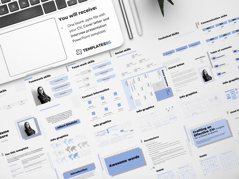 Modern Resume Powerpoint Template | CV Template | Professional Resumes ...