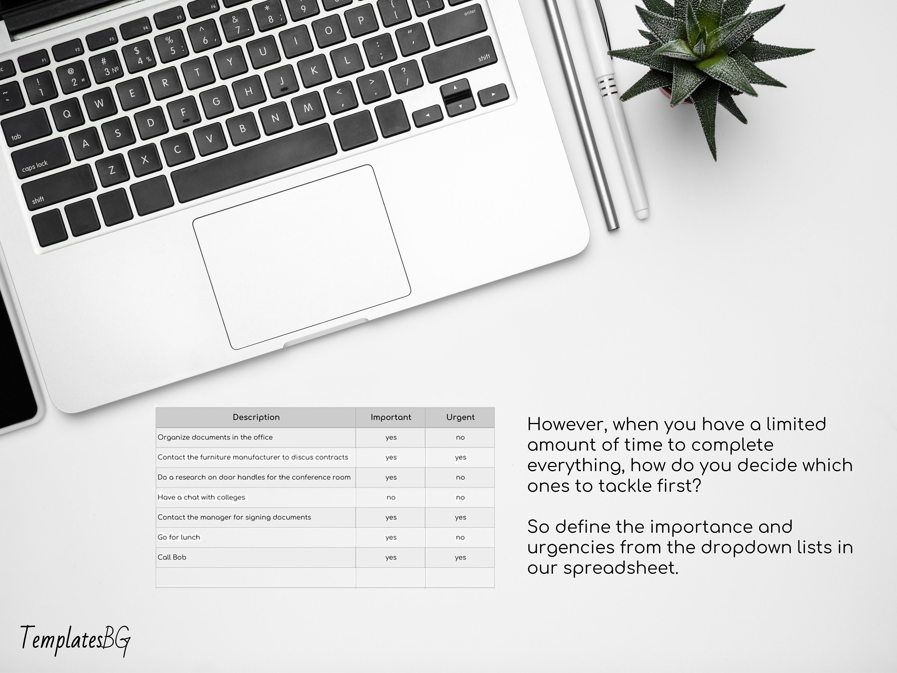 Digital Priority Spreadsheet To-do List Eisenhower Matrix to - Etsy