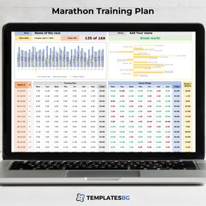 Marathon Training Plan Spreadsheet: Running Tracker (excel Template) - Etsy