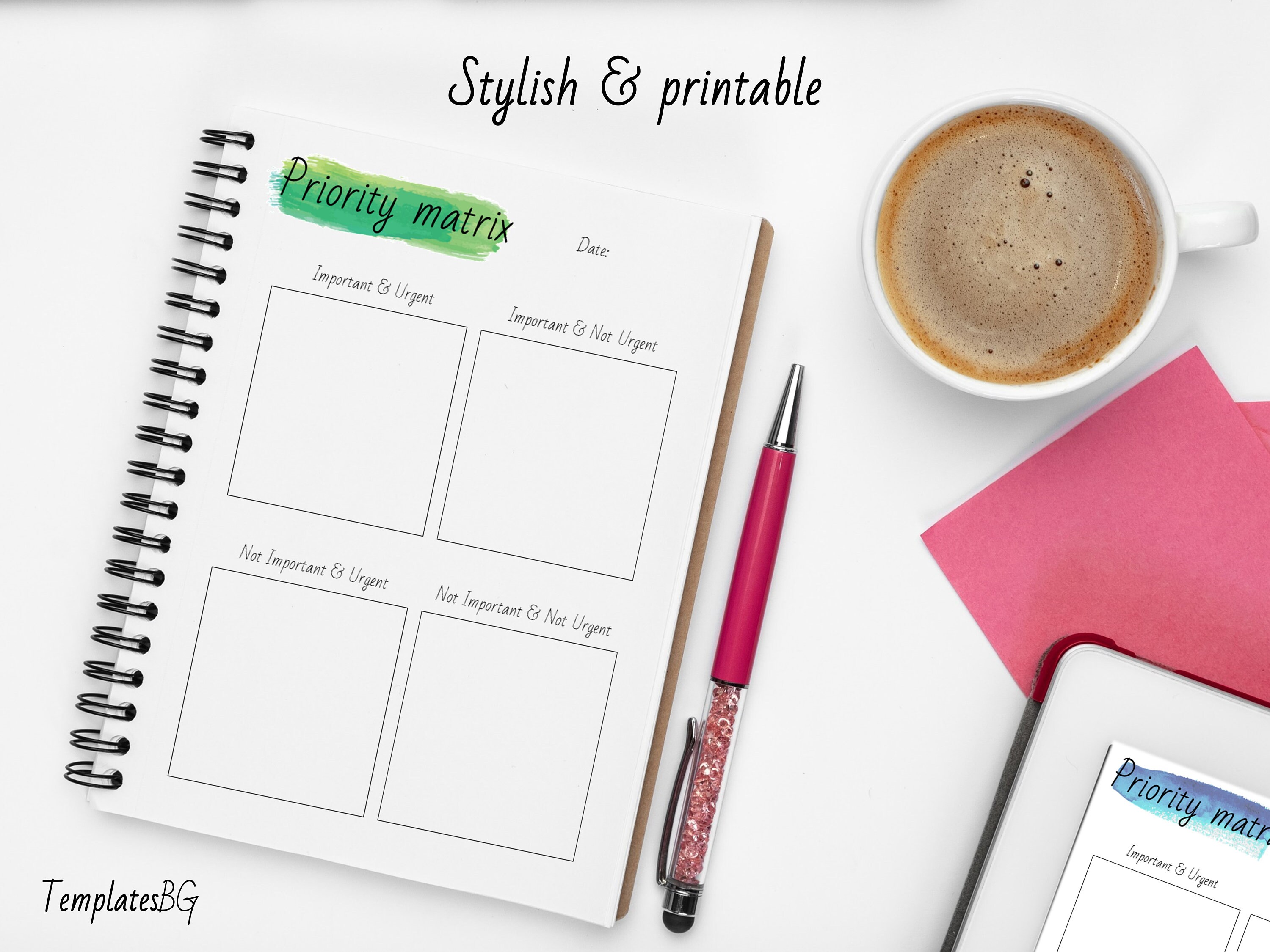 Printable Priority Matrixsheettemplate, Form, To-do List Created in PDF ...