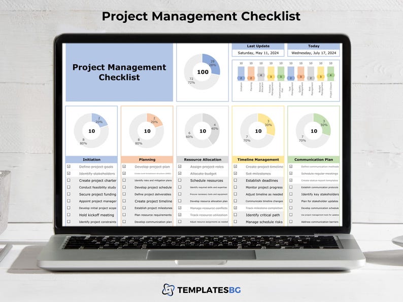 Project Management Checklist Template Excel Spredsheet Template ...