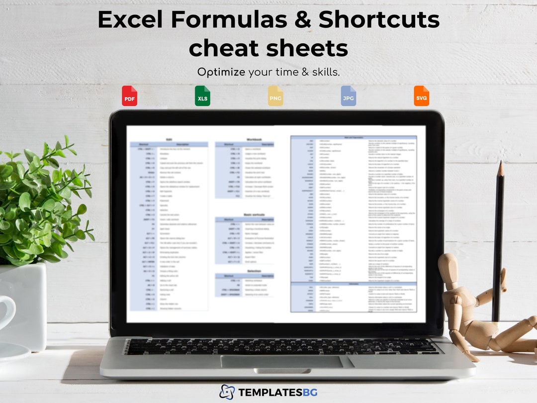 Excel Shortcuts & Excel Formulas Cheat Sheet: Excel Productivity Tools ...