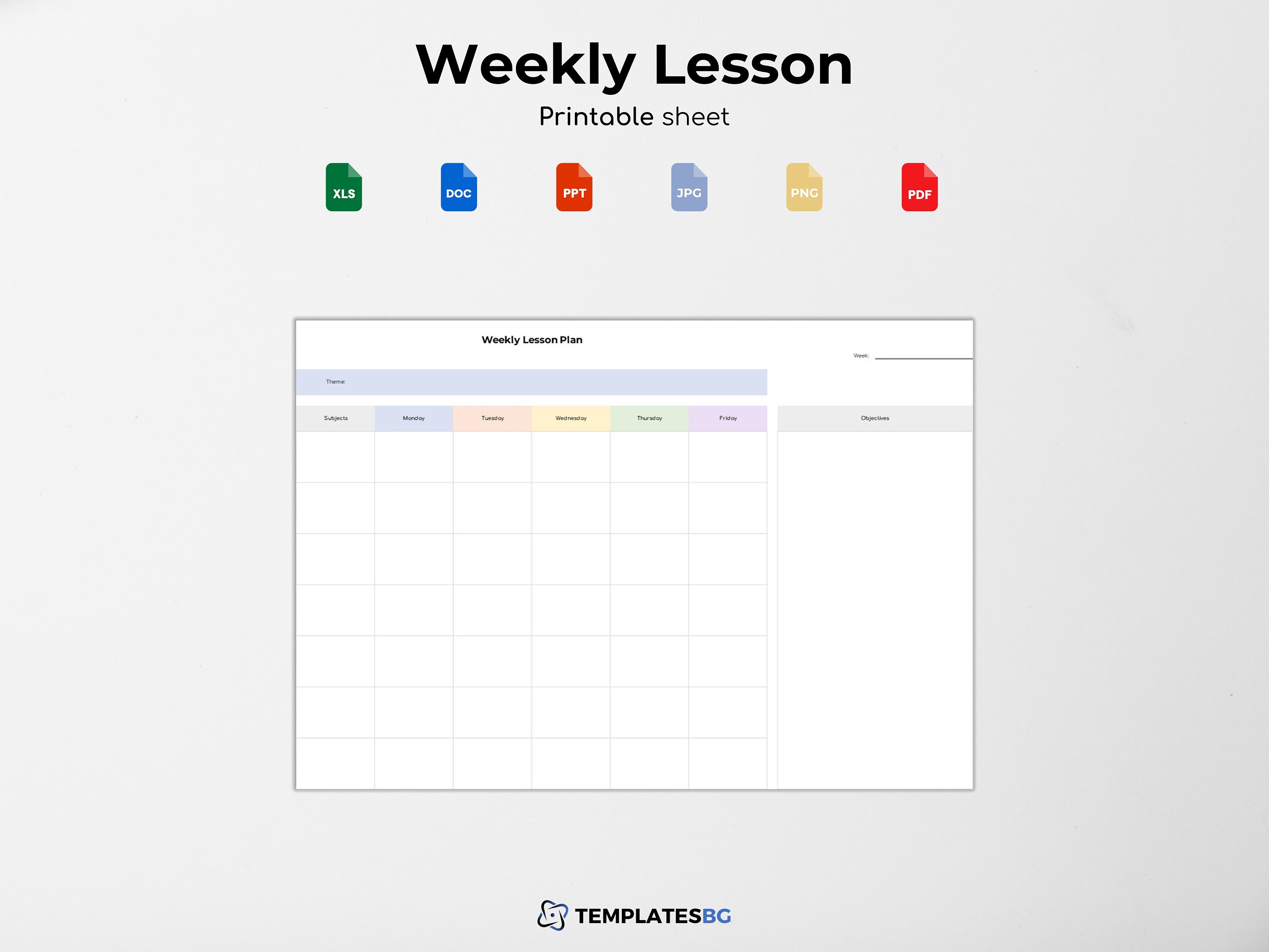 Lesson Plan Template: Academic Planner Printable as Excel Spreadsheet ...