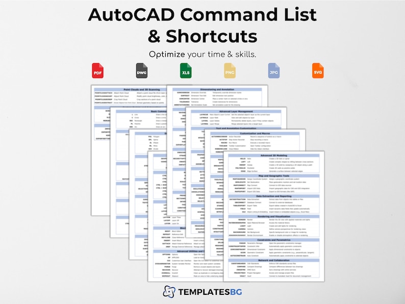 Autocad Cheat Sheet Printable Template | Autocad Template | Architect ...