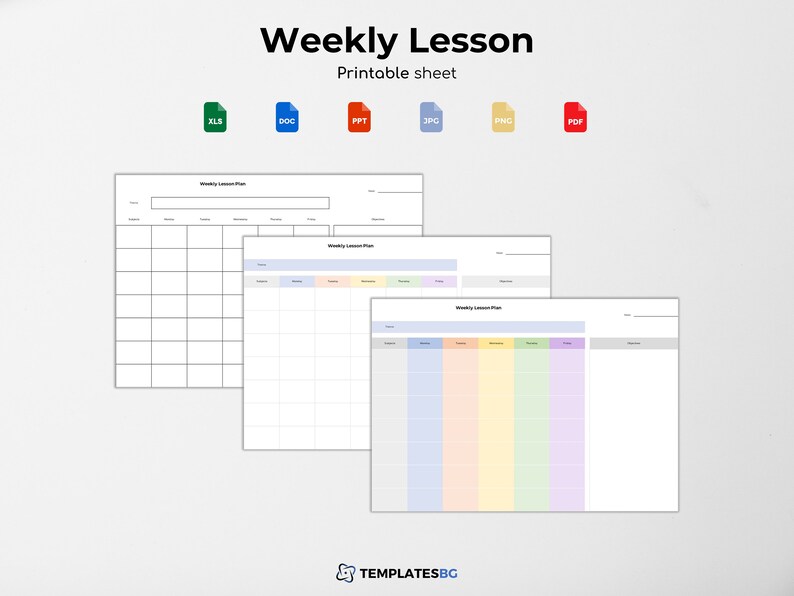 Lesson Plan Template: Academic Planner Printable as Excel Spreadsheet ...