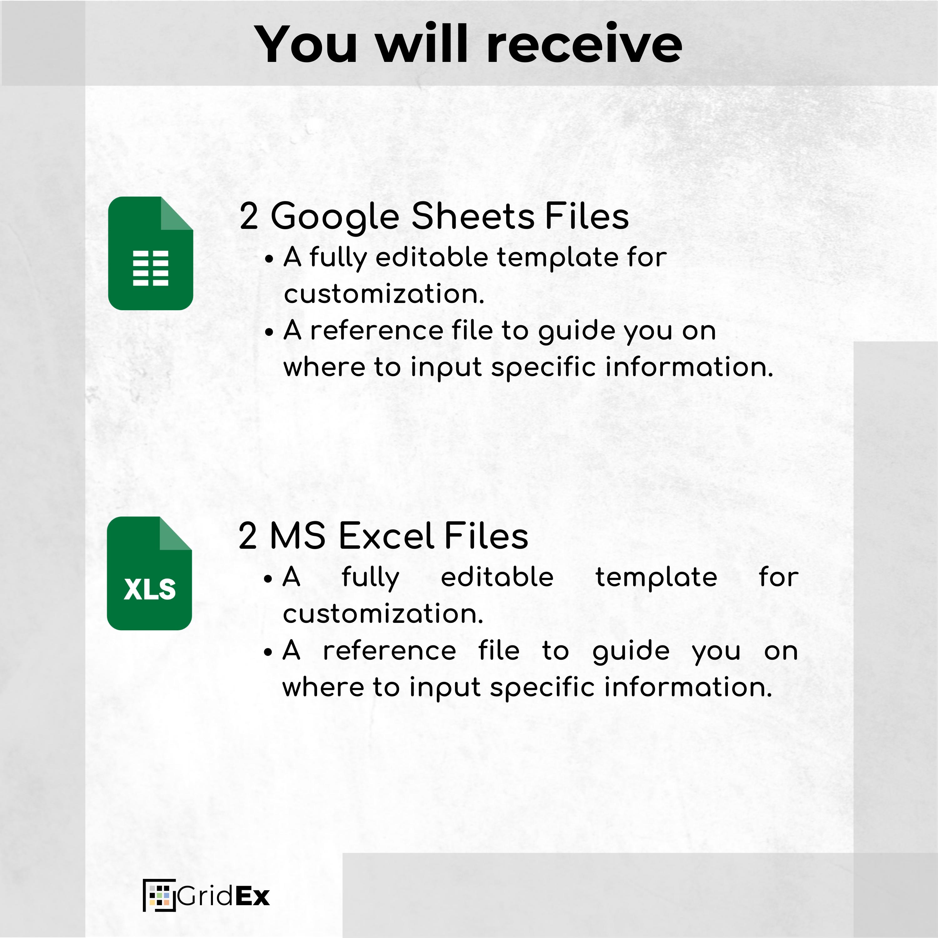 Yearly Calendar Planner Spreadsheet: Excel & Google Sheets (digital ...
