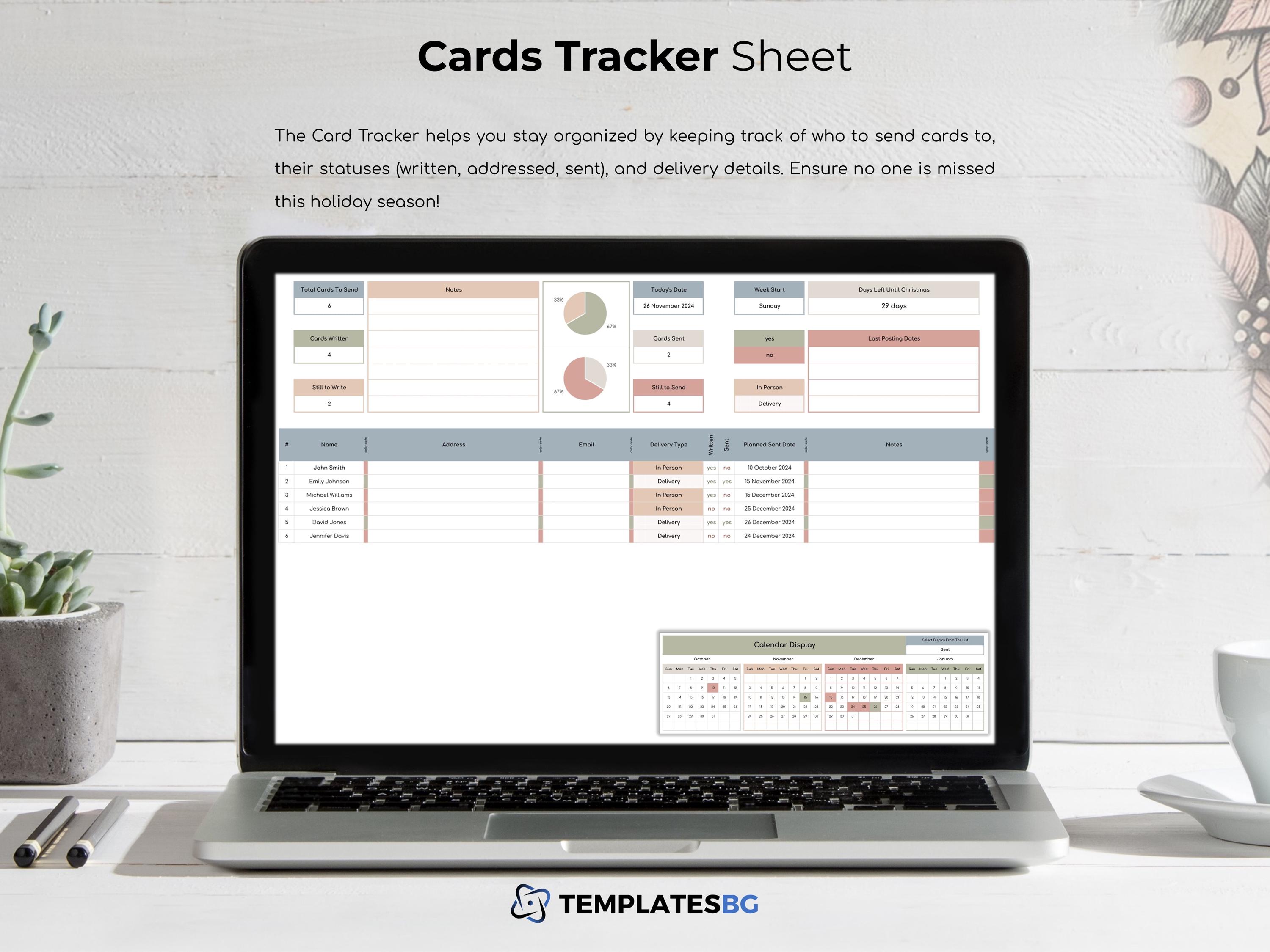 Christmas Gift & Card Tracker | Excel Spreadsheet Template (digital ...