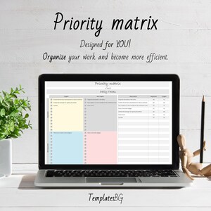 Digital Priority Spreadsheet, To-do List, Eisenhower Matrix to Manage ...