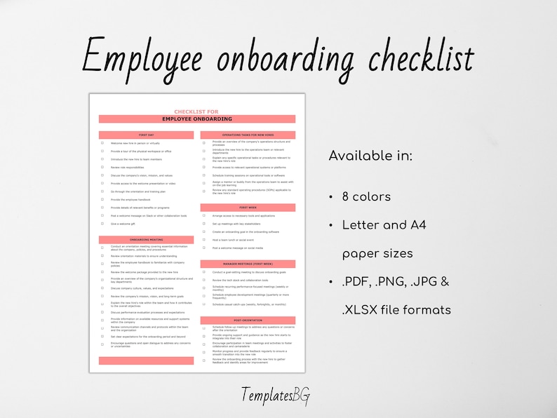 Employee Onboarding Checklist: HR Template for New Hires in Excel ...