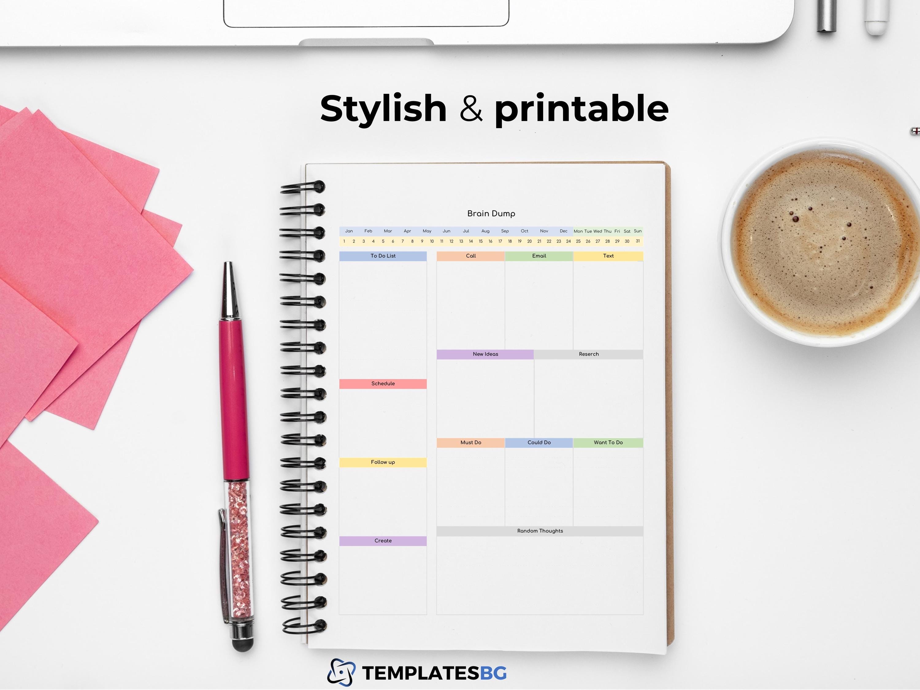 Brain Dump Template: Daily Productivity Planner (digital Download) - Etsy