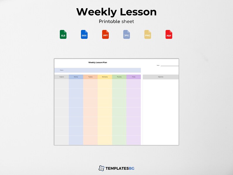 Lesson Plan Template: Academic Planner Printable as Excel Spreadsheet ...