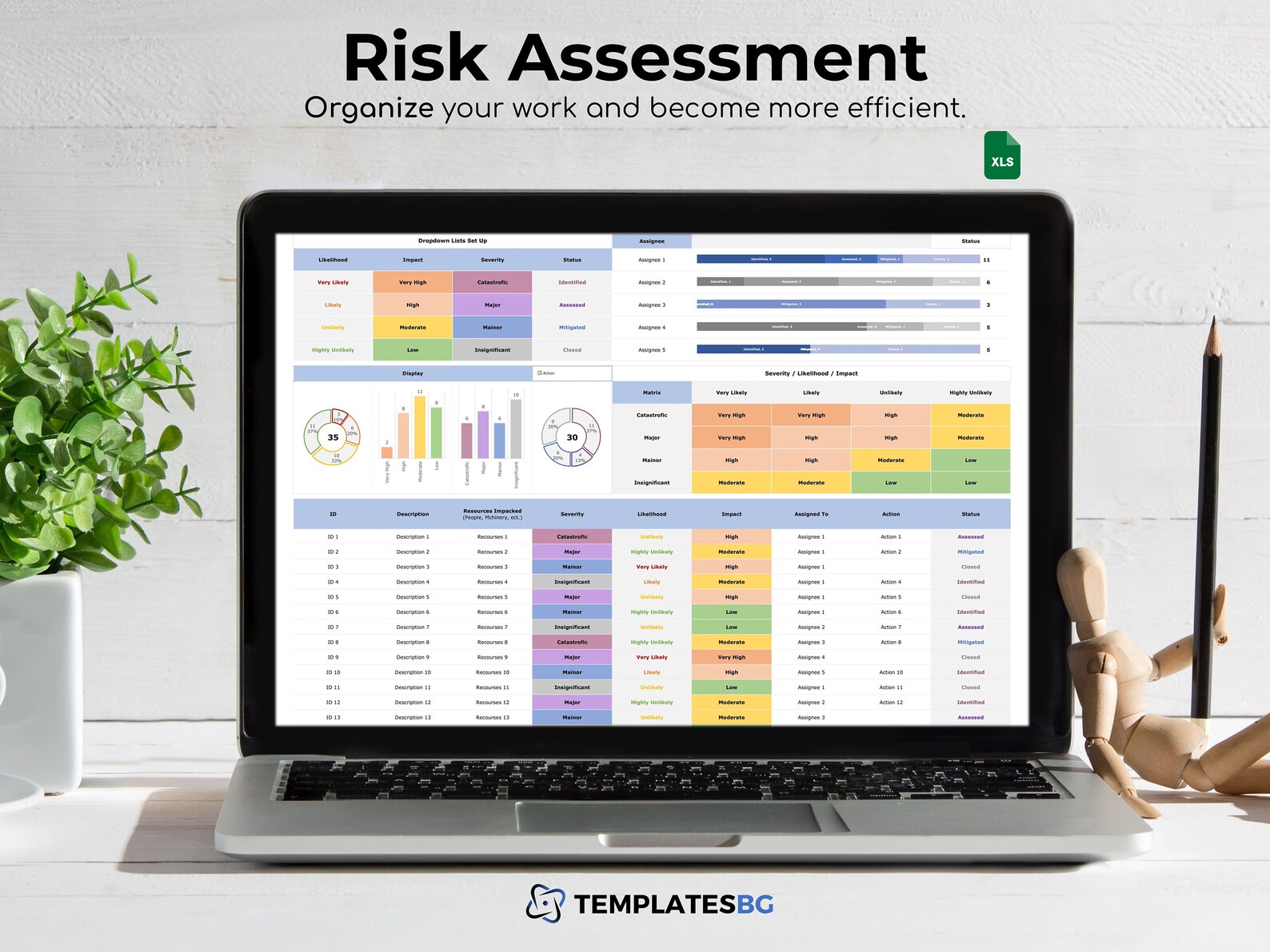 Risk Assessment Excel Spreadsheet: Risk Management Business Spreadsheet ...
