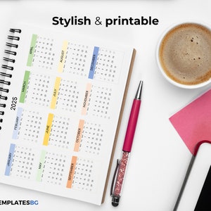 Calendar 2025 PDF | Yearly Calendar Template | Printable Calendar ...