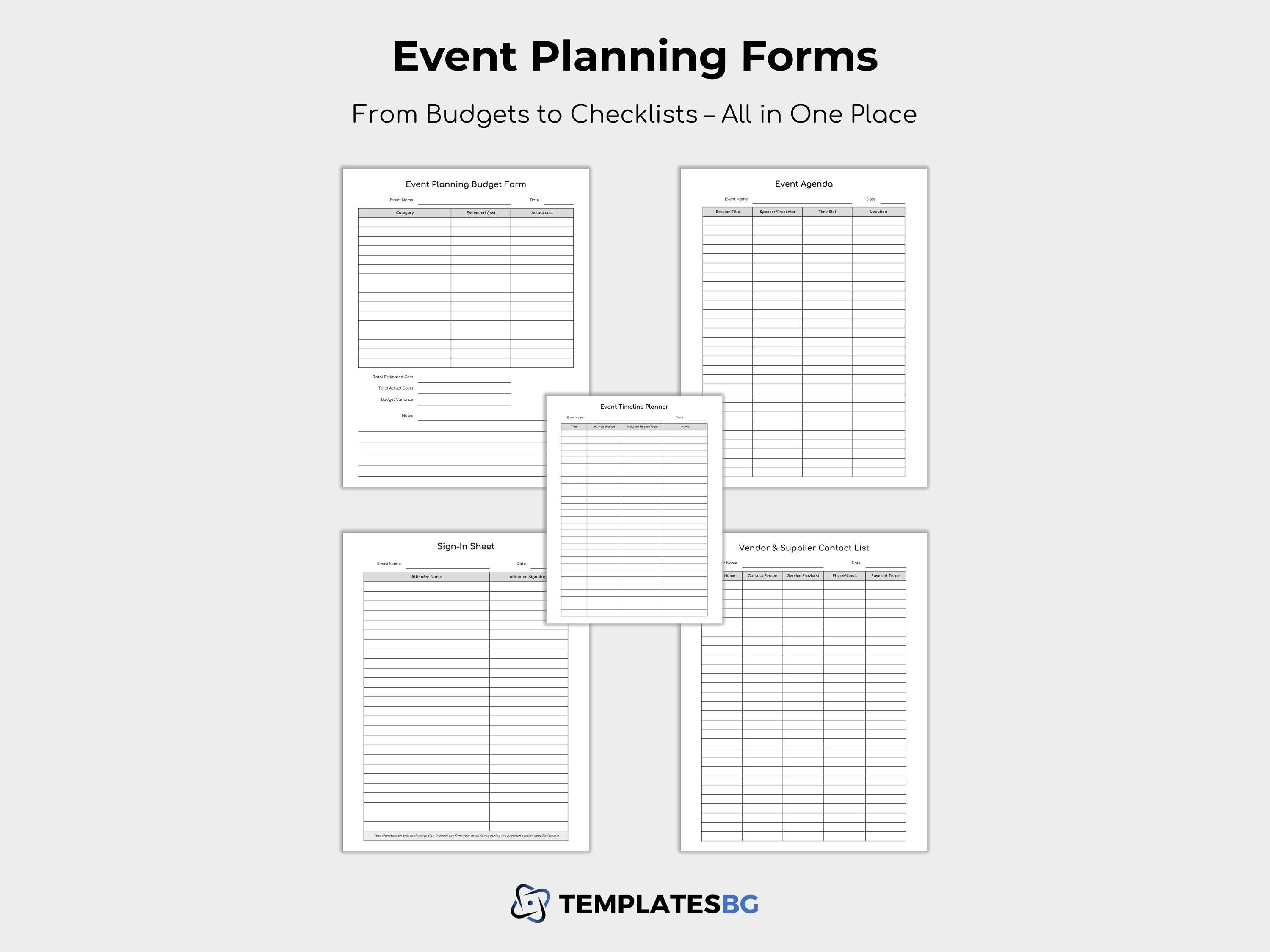 Event Management Template Printable Planner Business Bundle: Event ...