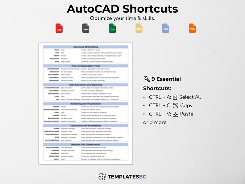Autocad Cheat Sheet Printable Template | Autocad Template | Architect ...