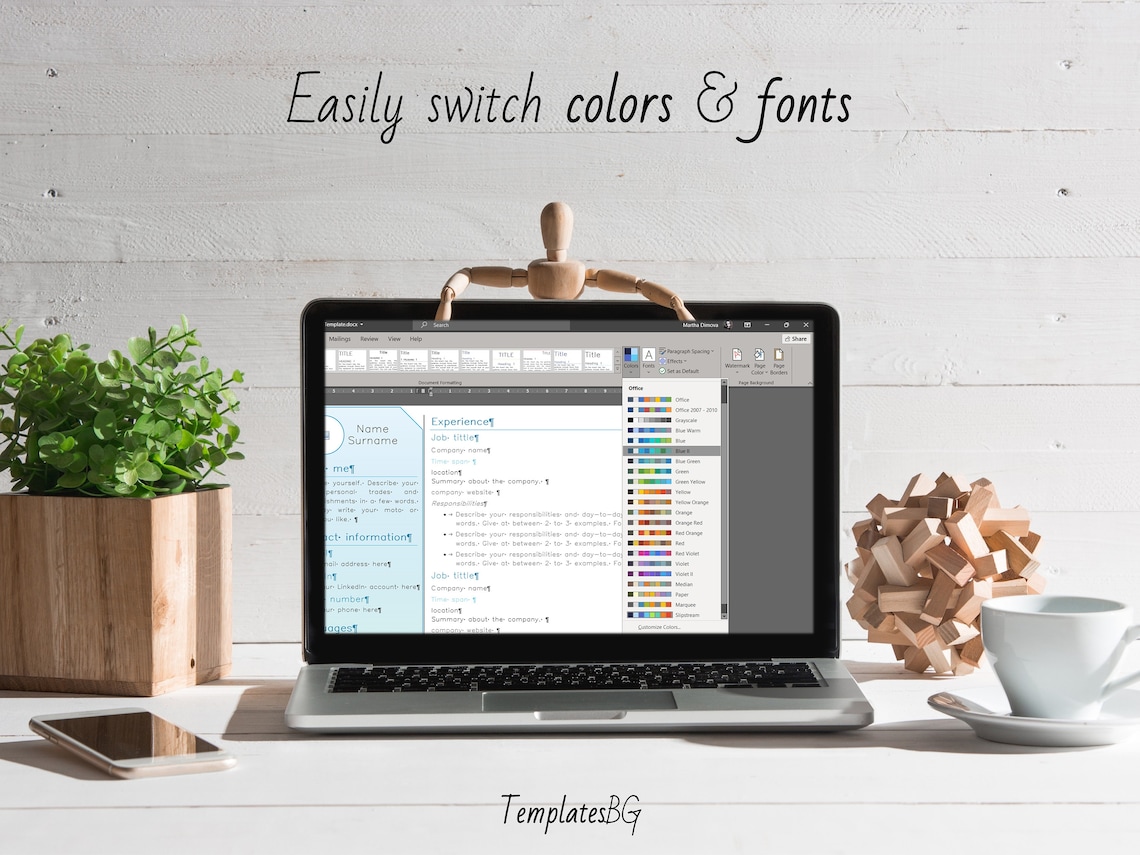 CV / Resume Template With Photo, Professional Resume Template for Word ...